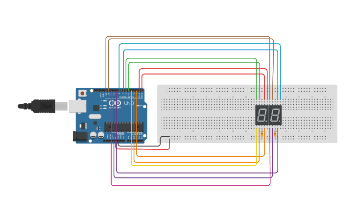 Circuit Design Display 7 Segmentos 0 A 99 Tinkercad