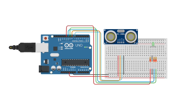Circuit design TAREA 2 LEDS Y SENSOR | Tinkercad Circuit design TAREA 2 LEDS Y SENSOR | Tinkercad