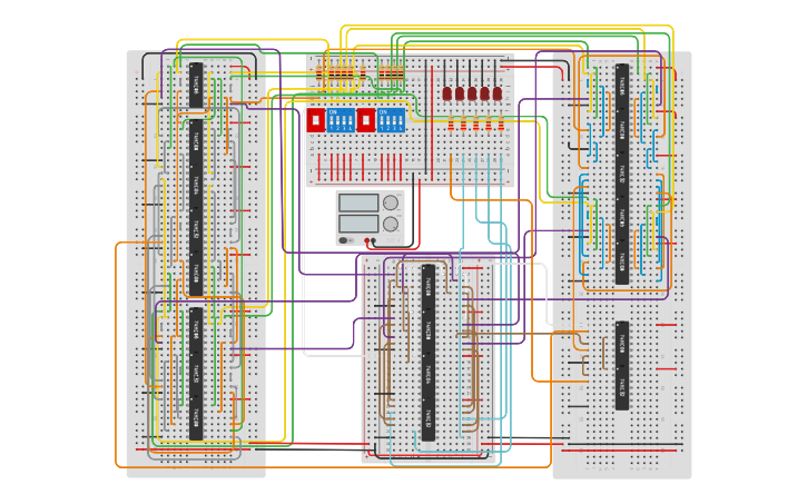 Circuit Design 4 Bits Binary Adder Subtractor Tinkercad