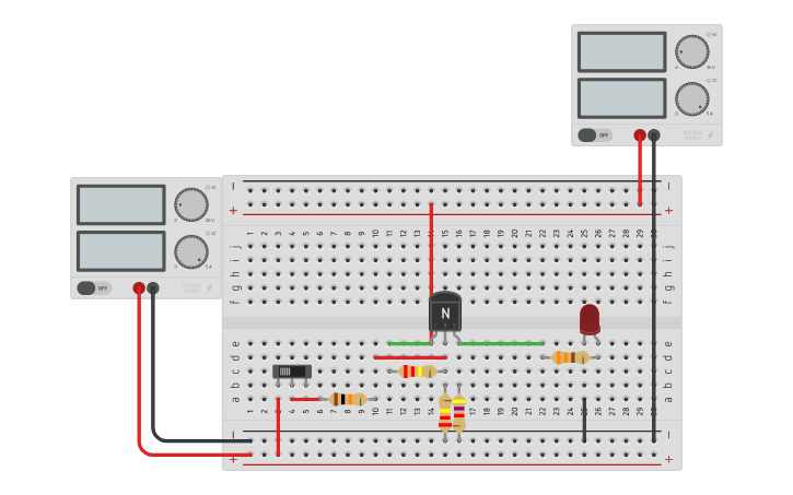 Circuit design Copy of Compuerta Lógica Buffer con transistor - Tinkercad