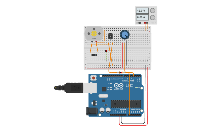 Circuit design Práctica de Simulación PWM - Tinkercad