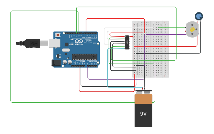Circuit design Motors(H bridge) | Tinkercad