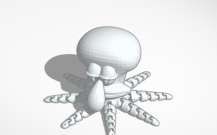 3D design Weird Articulated Squidward fidget - Tinkercad