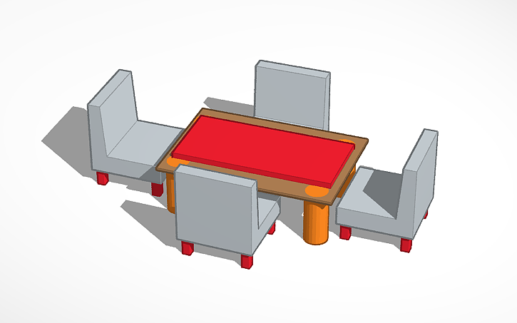 3d Design Vincent Table And Chairs Tinkercad