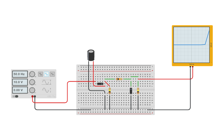 Circuit design DC power supply | Tinkercad