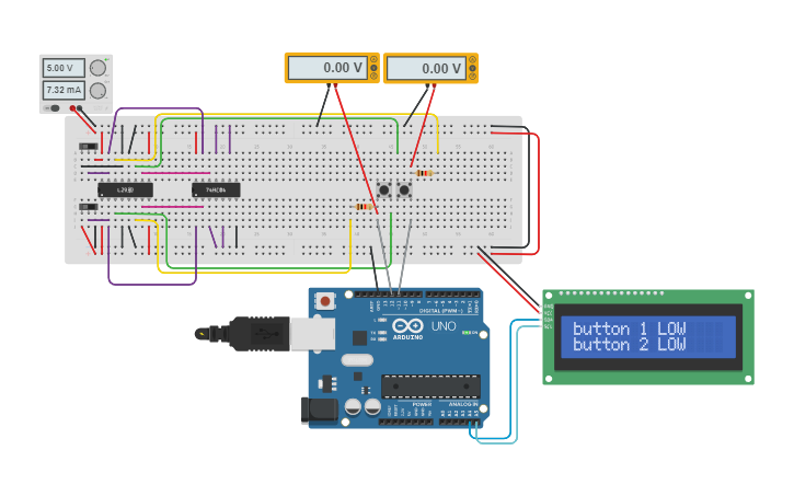 Circuit design tranform pull-down to pull-up | Tinkercad