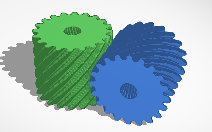 3D design Cross Helical Gears - Tinkercad