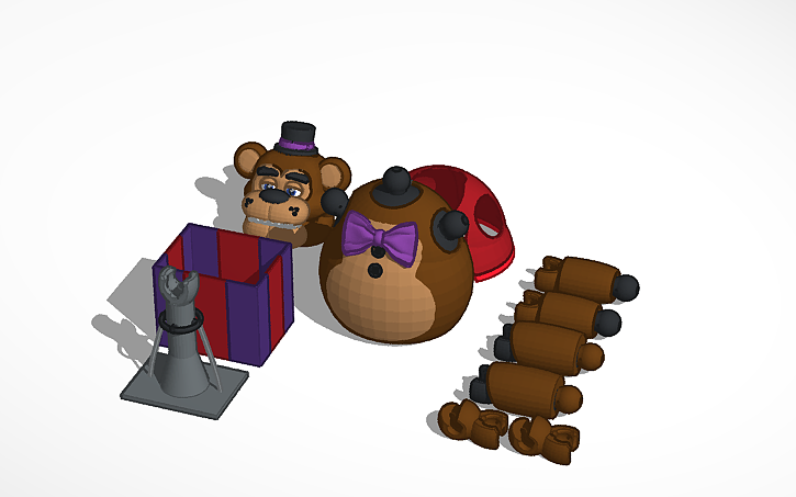 3D design Portrait Freddy Fazbear Action Figure - Tinkercad