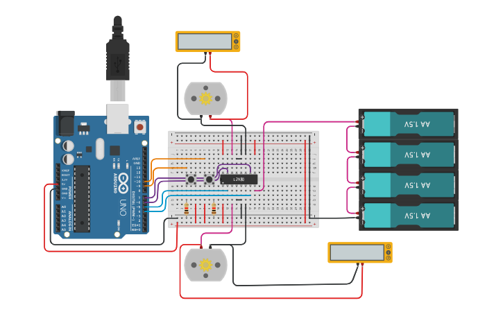 Circuit design rc_car controller - Tinkercad