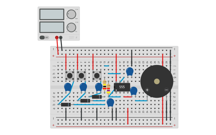 Circuit design NE555 - Tinkercad