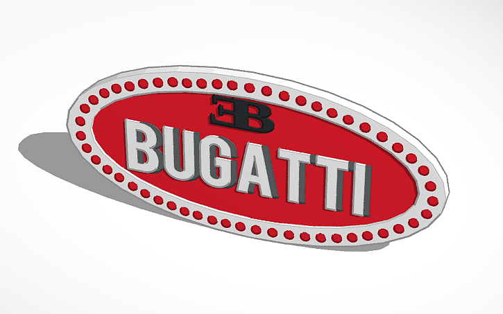 3D design Bugatti Logo - Tinkercad