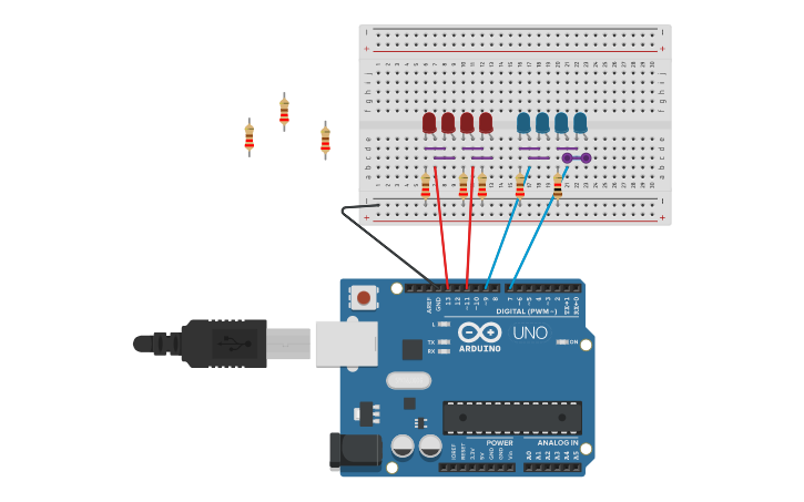 Circuit design fakepolice - Tinkercad