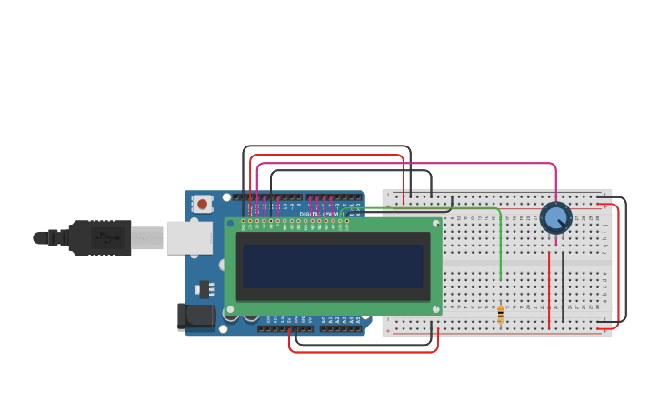 Circuit design Homework9 LCD screen - Tinkercad