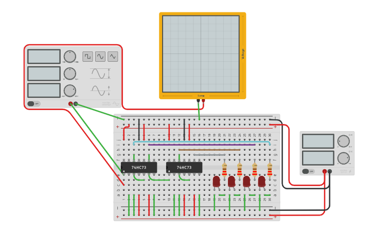 Circuit Design Mod 16 Asychronous Up Counter Tinkercad