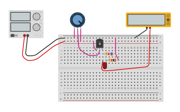 Circuit design Fuente de alimentación regulable - Tinkercad