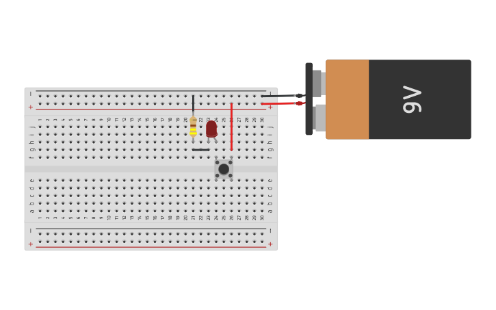 Circuit design Encender led con pulsador | Tinkercad Circuit design Encender led con pulsador | Tinkercad