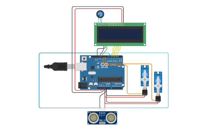 Circuit design Radar - Tinkercad