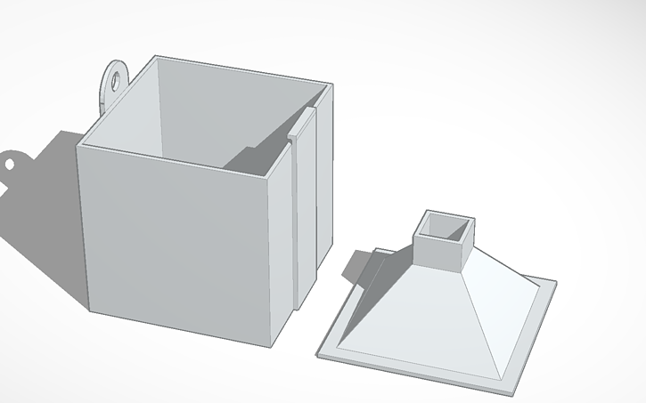 3D design Fly Trap box with lid clip and hook/screw hole | Tinkercad