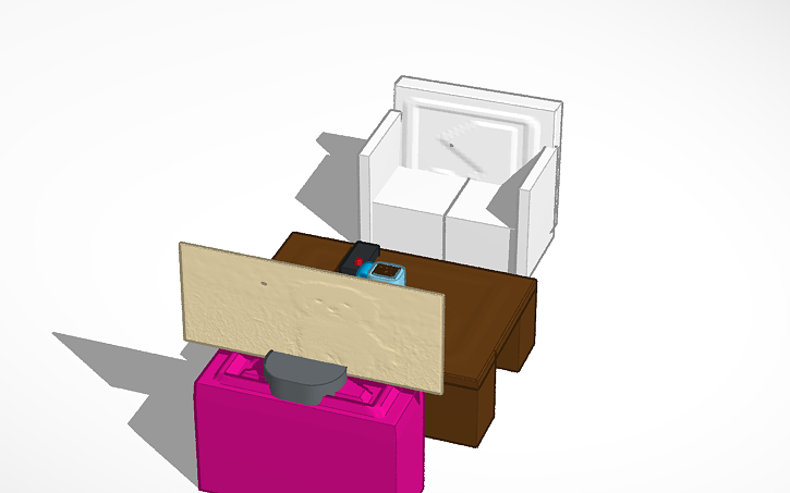 3D design table with a cup of coffee | Tinkercad