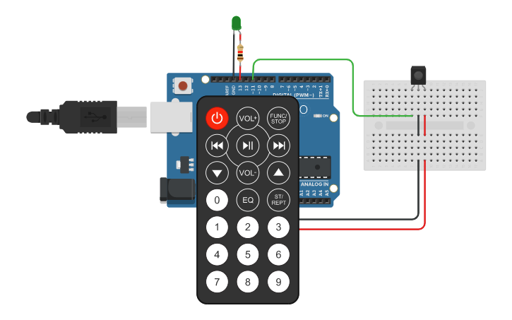 Circuit design IR Remote Decoder | Tinkercad