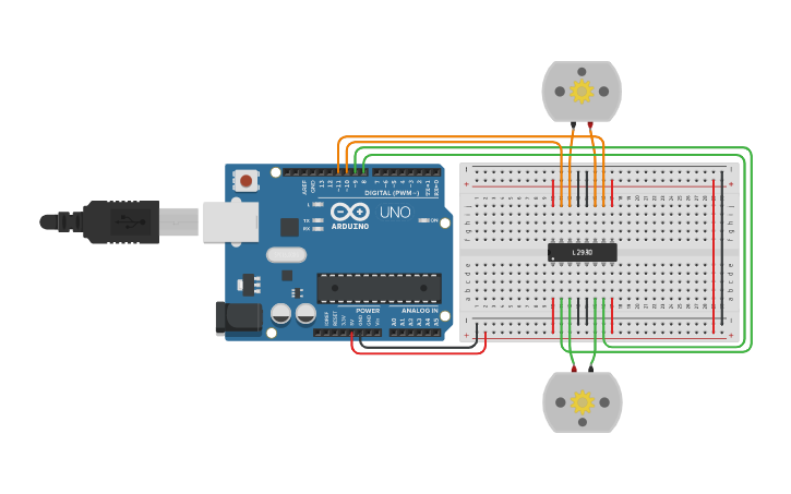 Circuit design Opcional: Controle de Motores via Bluetooth - Tinkercad