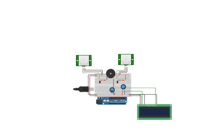 Circuit design Bidirectional Visitor Counter - Tinkercad Circuit design Bidirectional Visitor Counter - Tinkercad