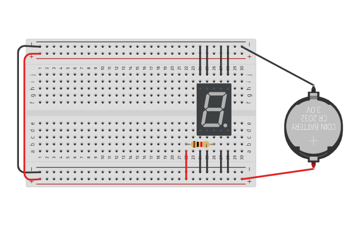 Circuit design 7 segment lcd - Tinkercad