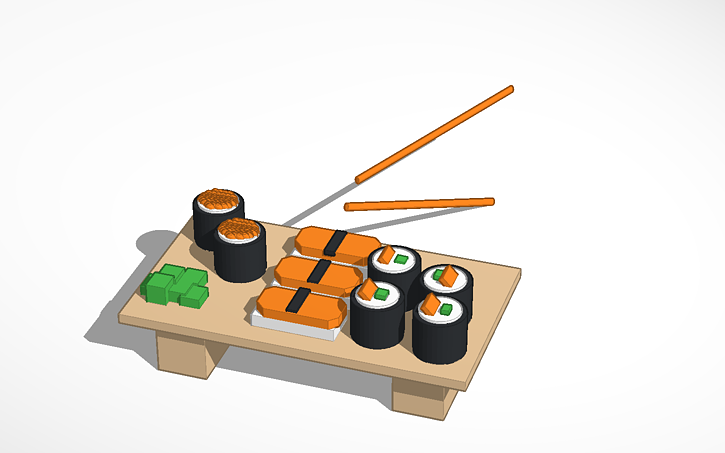 3D design sushi - Tinkercad