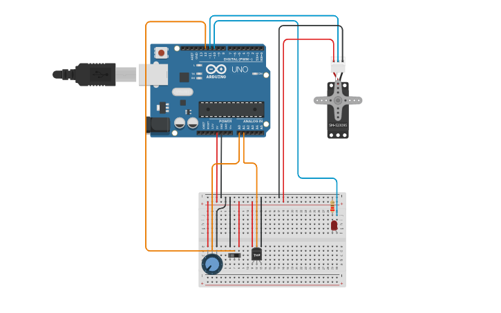 Circuit design Servomotor Controller - Tinkercad