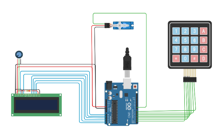 Circuit design ARDUINO DOOR LOCK PROJECT - Tinkercad