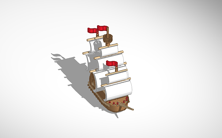 3D design Pirate Ship - Tinkercad