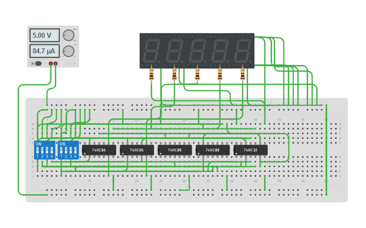 Circuit Design 4 Bit Binary Calculator Tinkercad