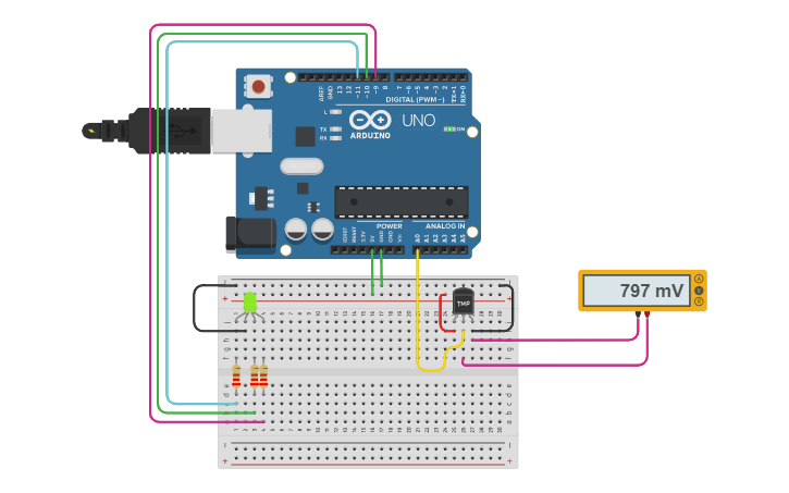 Circuit Design Использование аналоговых датчиков Tinkercad