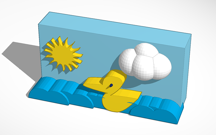 3D design swimming duck - Tinkercad