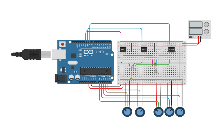 Circuit design Escape Room 4 - Led control panel - Tinkercad