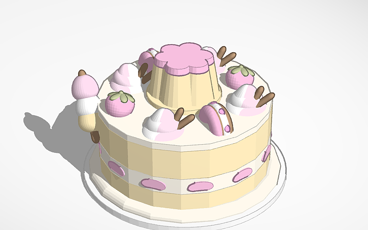 3D design ୧ ⁺˖ pudding cake !! `´ ⊂⊃ !!1 ⊹ ꒱ - Tinkercad