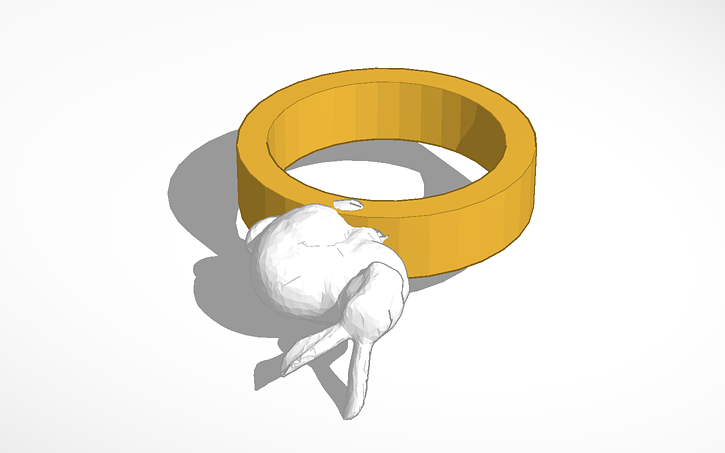 3D design bunny ring - Tinkercad