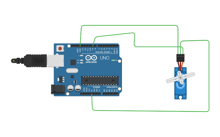 Circuit design Servo Motor - Tinkercad