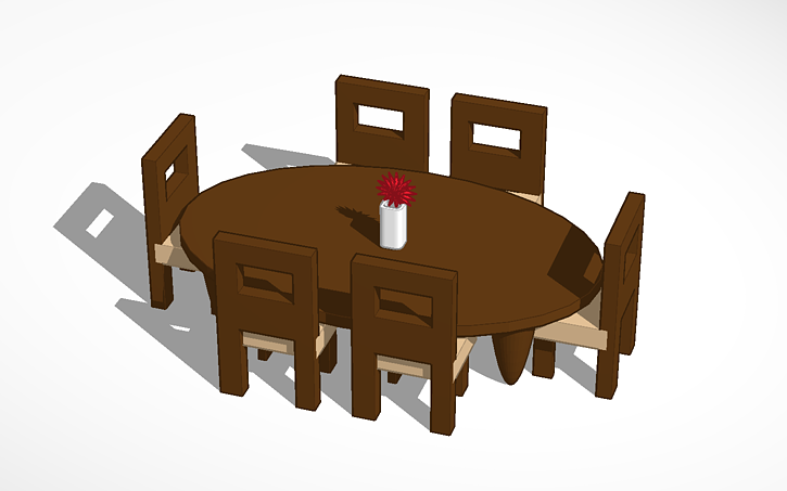 3D design Dinning Room Table - Tinkercad