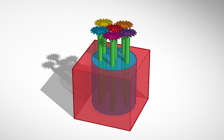 3D design vase with flowers | Tinkercad