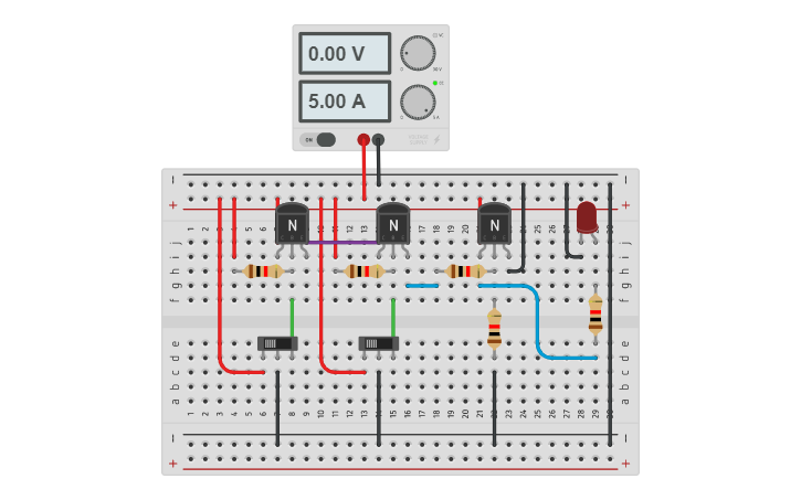 Circuit design Rangkaian NOR Gate | Tinkercad