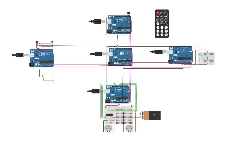 Circuit design Barco RC lógica pronta - Tinkercad