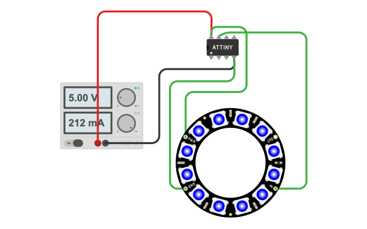 Circuit design neopixel 16 ring - Tinkercad