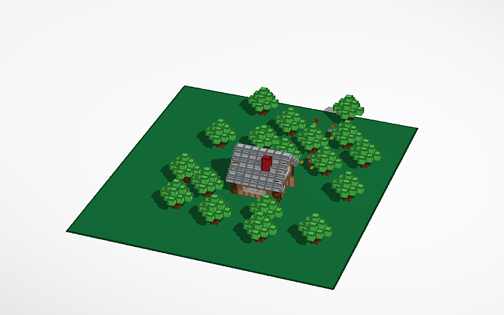 3D design Minecraft house - Tinkercad