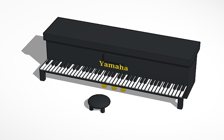 3D design Upright piano (with chair) | Tinkercad