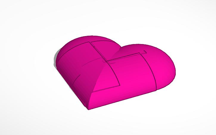3D design heart box lid - Tinkercad