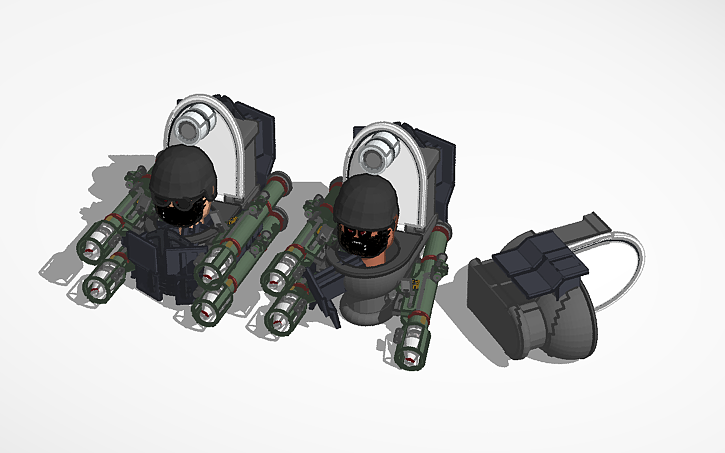 3D design Large Quad-Launcher Skibidi Toilet /V2/ - Tinkercad