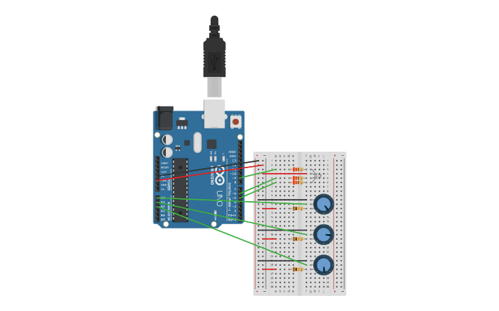 Circuit Design 가변저항으로 밝기 조절 Tinkercad 