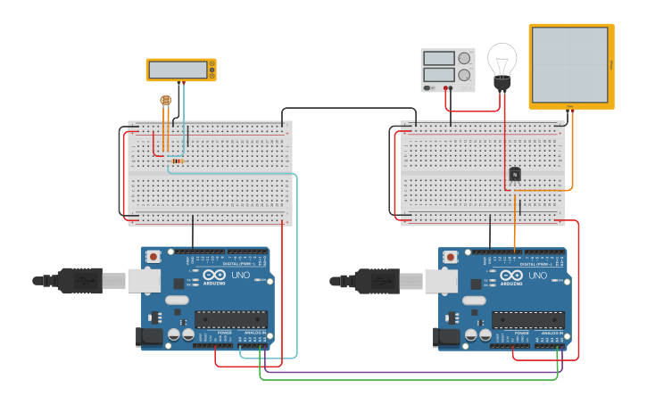 Circuit Design Illumination Control System Using I2c Tinkercad