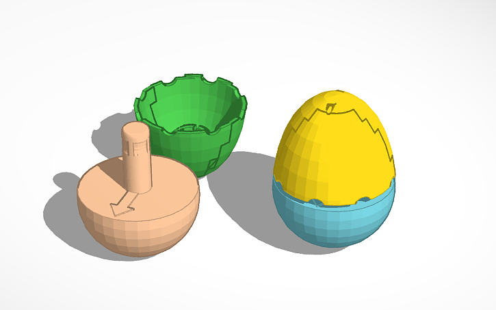 3D design Easter kinder suprice egg spinning top - Tinkercad